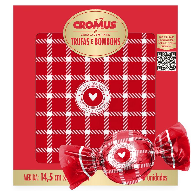 Embalagem Para Trufas e Bombons Lineas Vermelho 14,5X15,5cm 100 Unidades 12500237 CROMUS - Loja ...