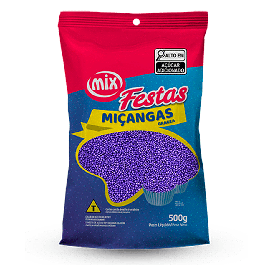 Confeito Miçanga Roxo 500g MIX - Loja Santo Antonio